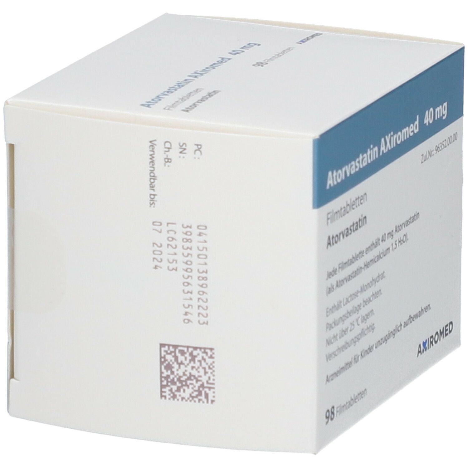 Atorvastatin AXiromed 40 mg 98 St mit dem E-Rezept kaufen - Shop Apotheke