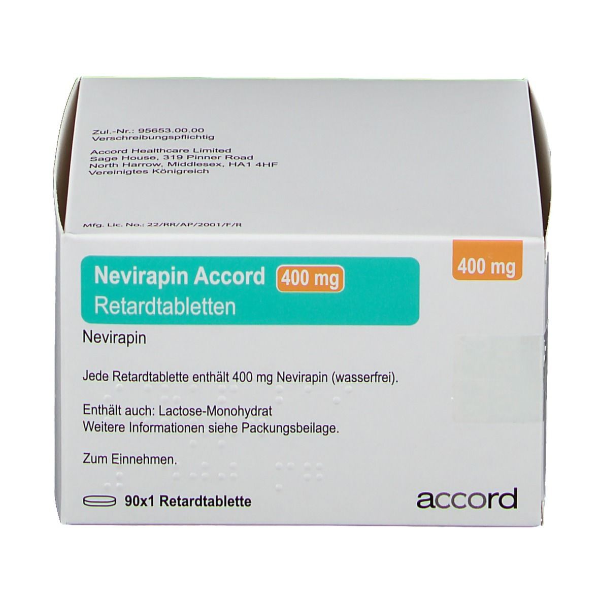 Nevirapin Accord 400 mg 90 St mit dem E-Rezept kaufen - Shop Apotheke