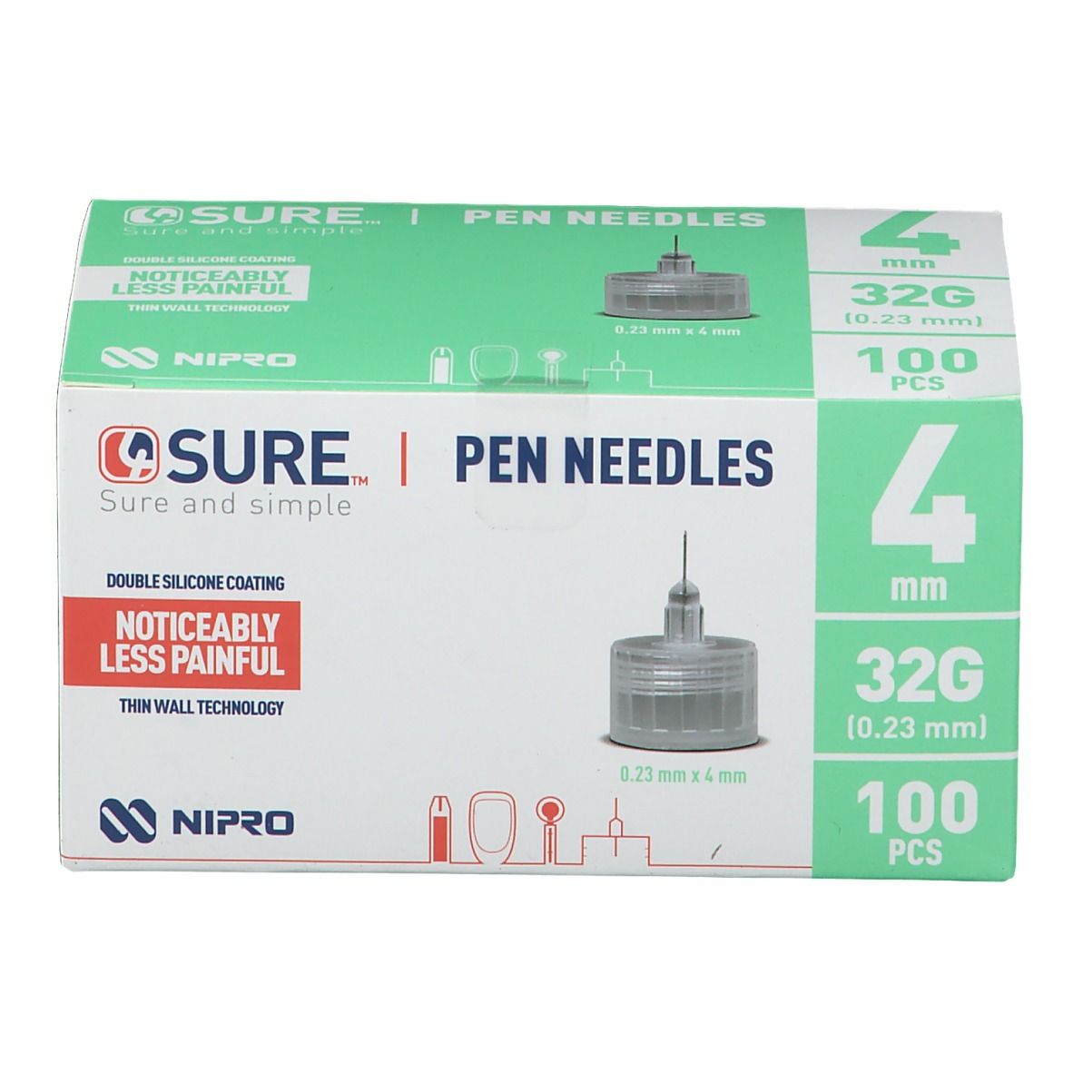 4sure Pennadeln 32G x 4 mm 100 St - shop-apotheke.at