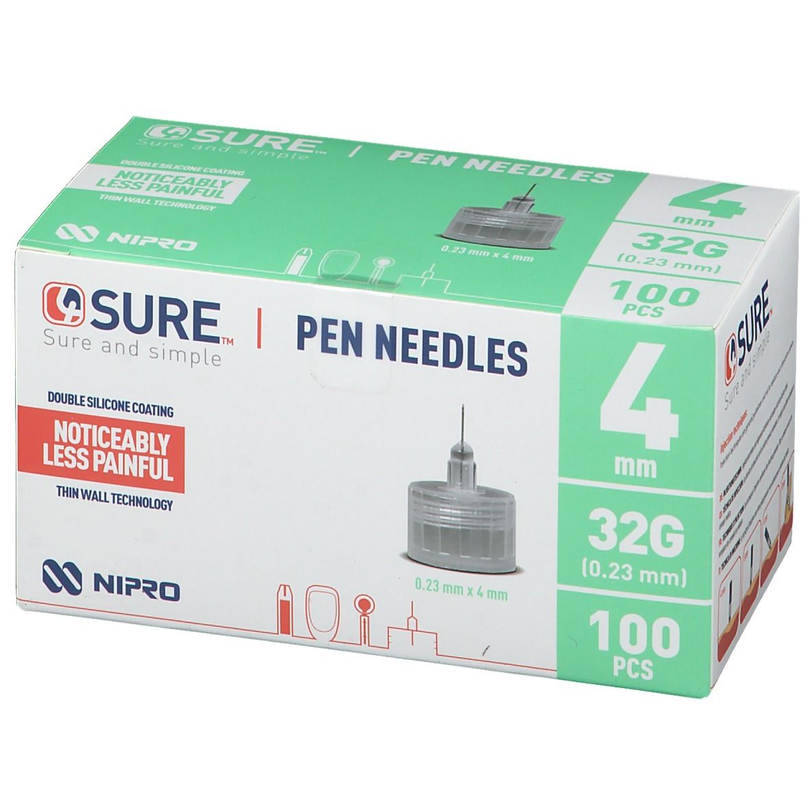 4sure Pennadeln 32G x 4 mm 100 St - shop-apotheke.at