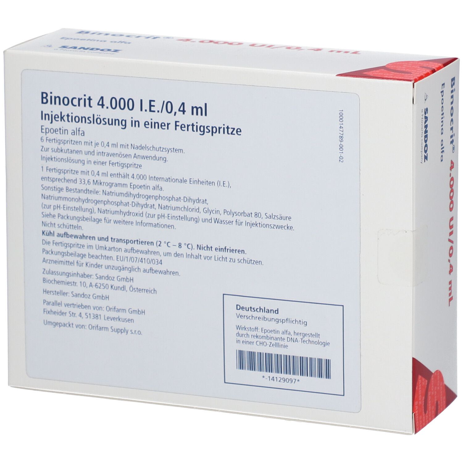 Binocrit 4.000 I.E./0,4 ml 6x0,4 ml mit dem E-Rezept kaufen - Shop Apotheke