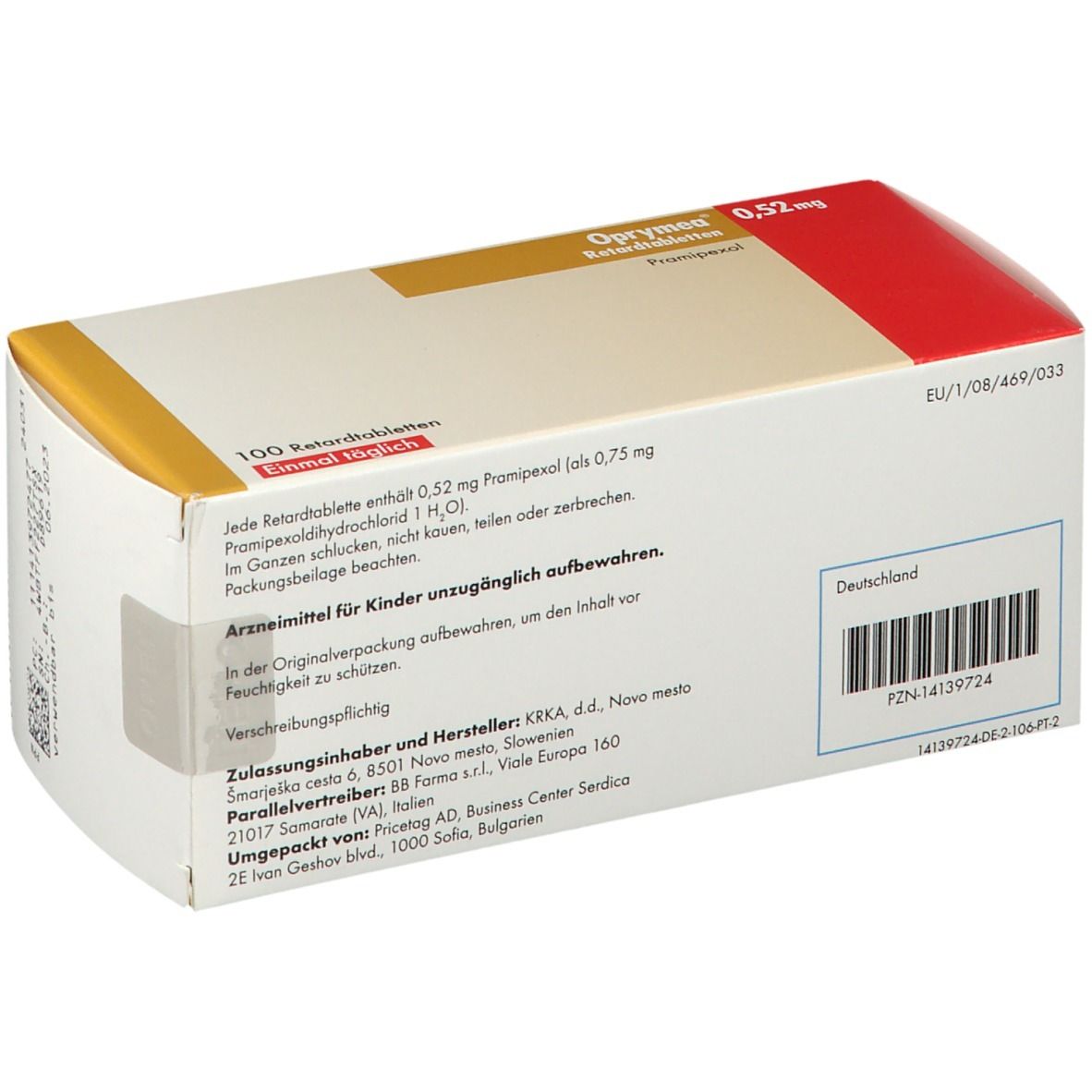 Oprymea 0,52 mg Retard 100 St mit dem E-Rezept kaufen - Shop Apotheke