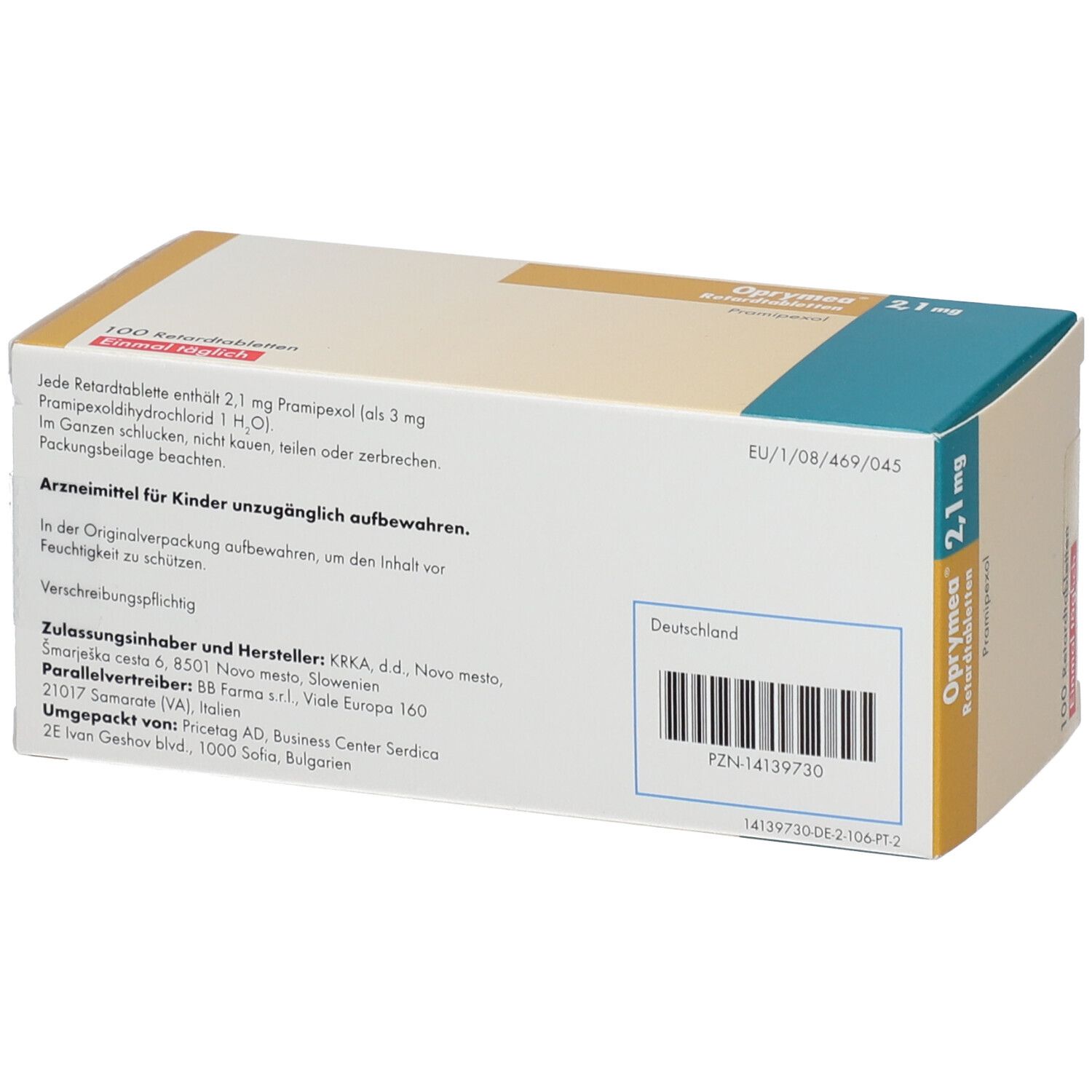 Oprymea 2,1 mg Retard 100 St mit dem E-Rezept kaufen - Shop Apotheke