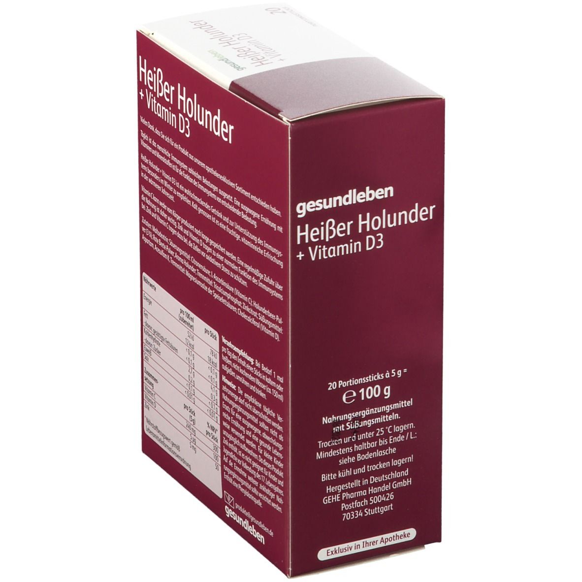 gesund leben Heißer Holunder + Vitamin D3 20 St - Shop Apotheke