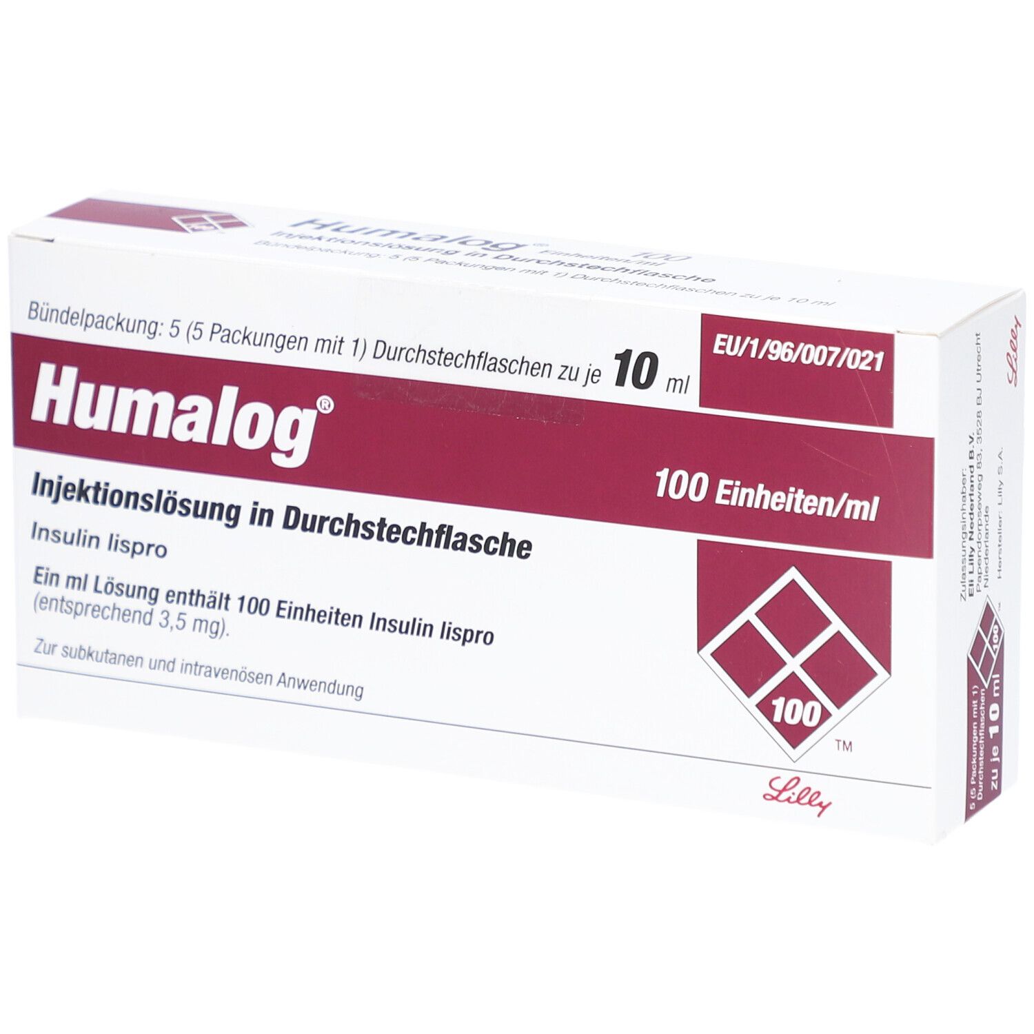 HUMALOG 100 E/ml Injektionslösung Dsfl. 5x10 ml mit dem E-Rezept kaufen ...
