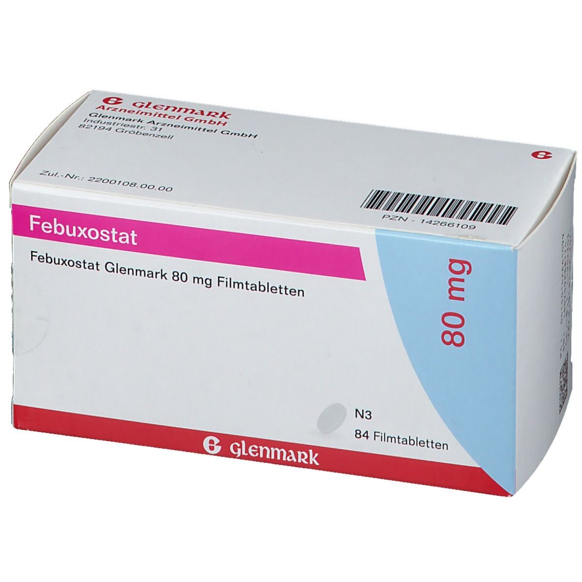 Febuxostat Glenmark 80 mg 84 St mit dem E-Rezept kaufen - Shop Apotheke