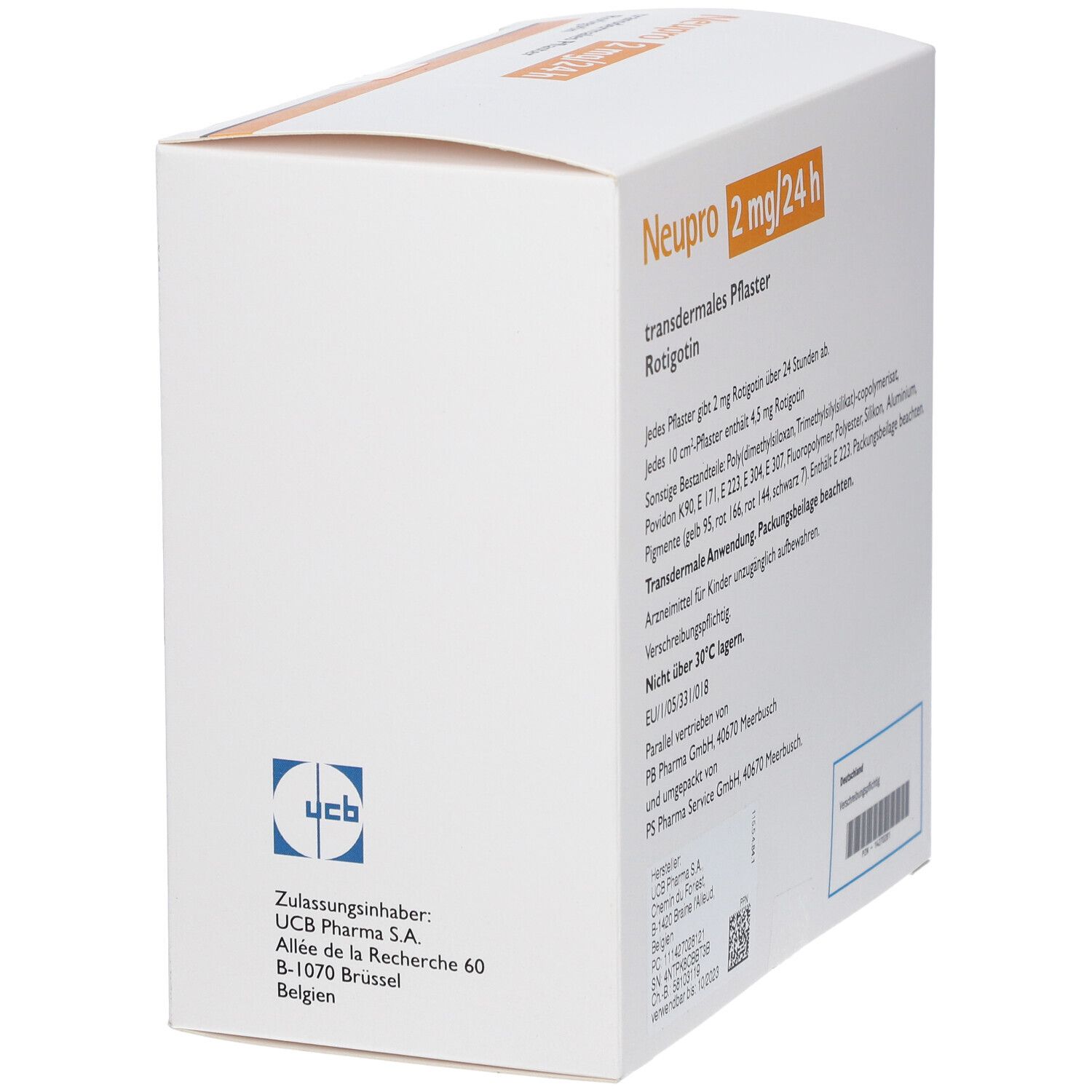 NEUPRO 2 mg/24 h transdermale Pflaster 84 St mit dem E-Rezept kaufen ...