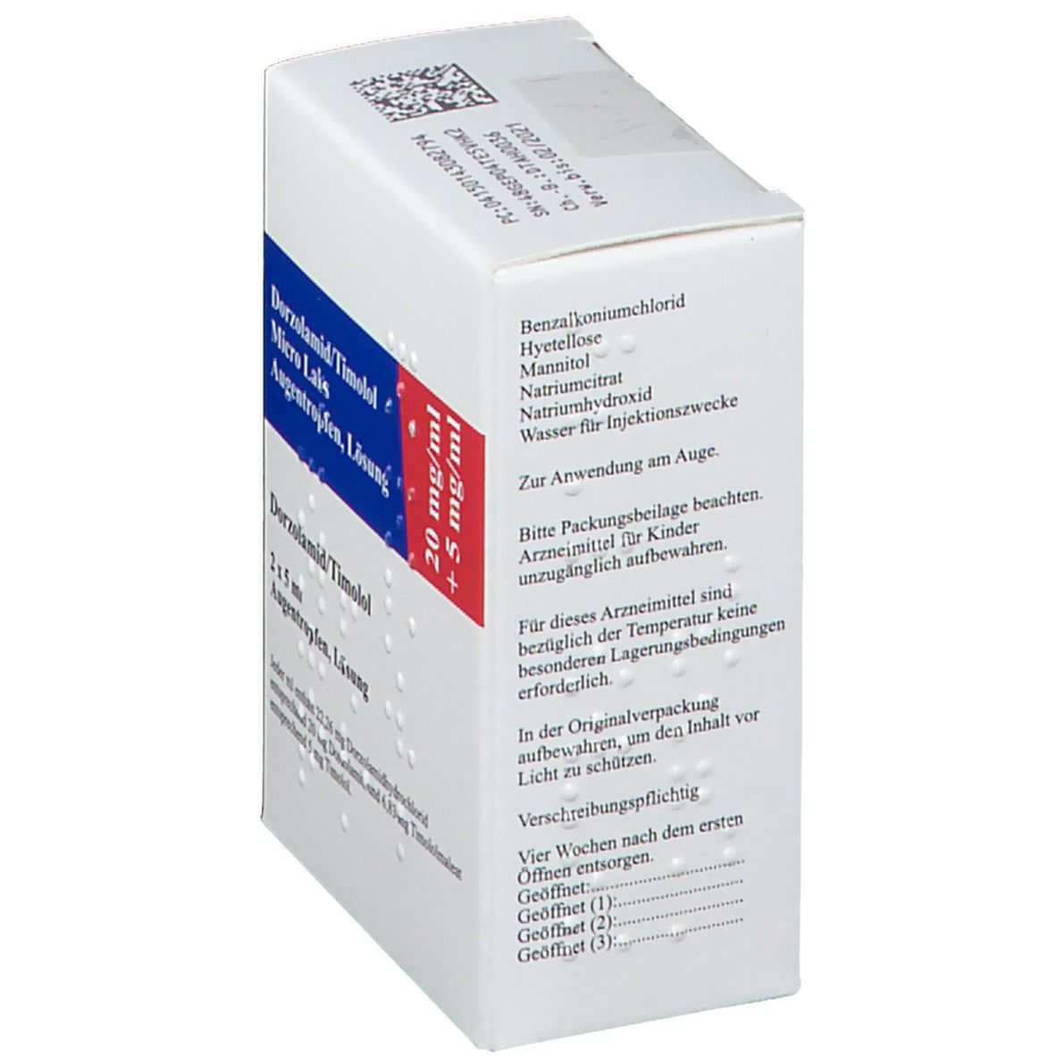 Dorzolamid/Timolol Micro Labs 20 mg/ml + 5 mg/ml 2x5 ml mit dem E ...