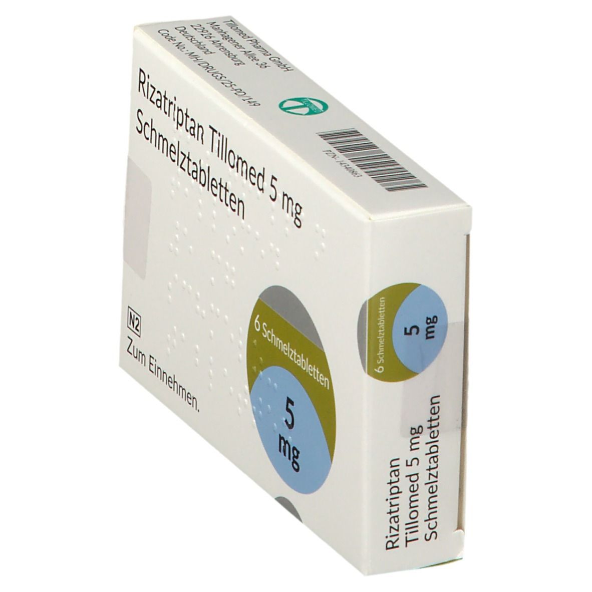 Rizatriptan Tillomed 5 mg 6 St mit dem E-Rezept kaufen - Shop Apotheke