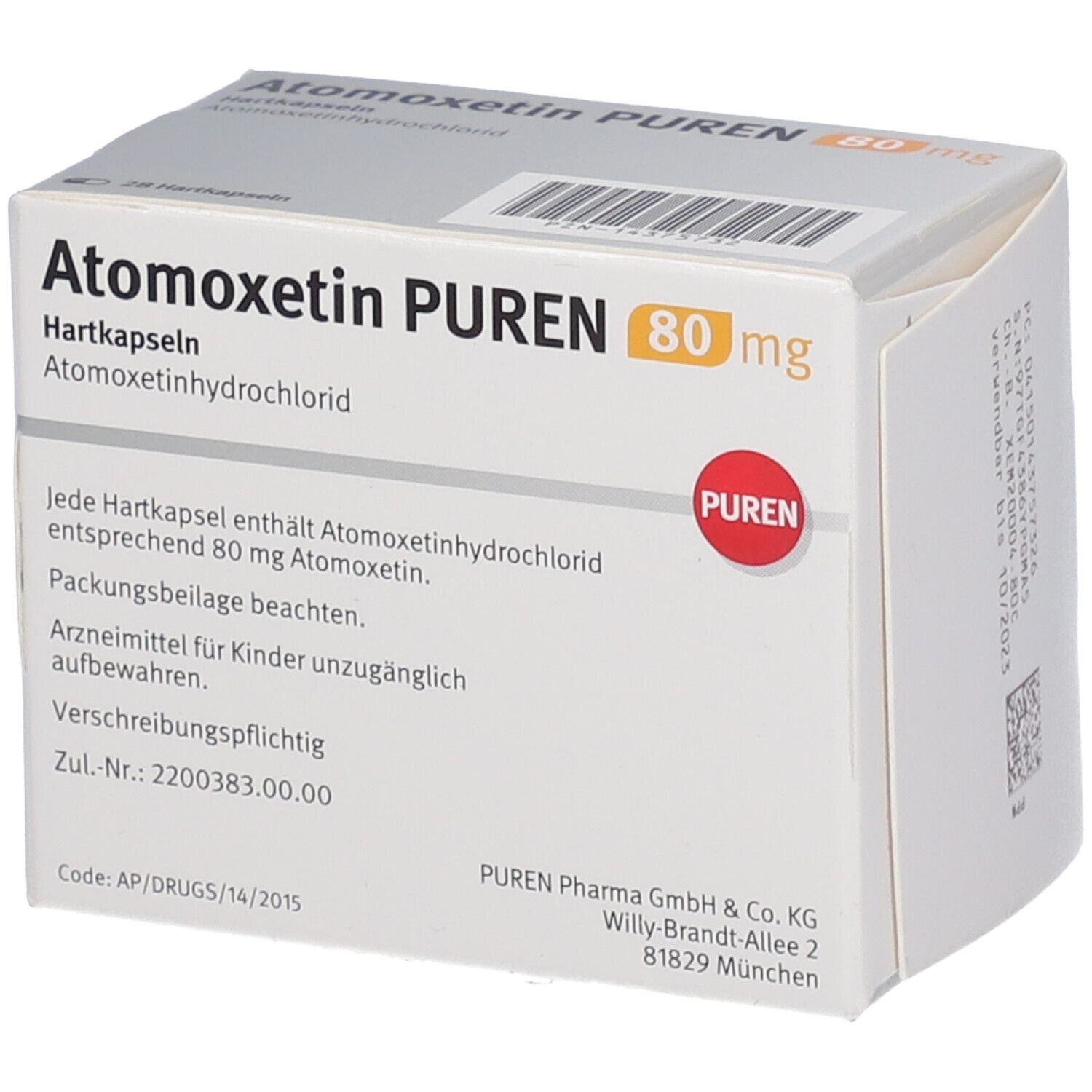 Atomoxetin PUREN 80 mg 28 St mit dem E-Rezept kaufen - Shop Apotheke