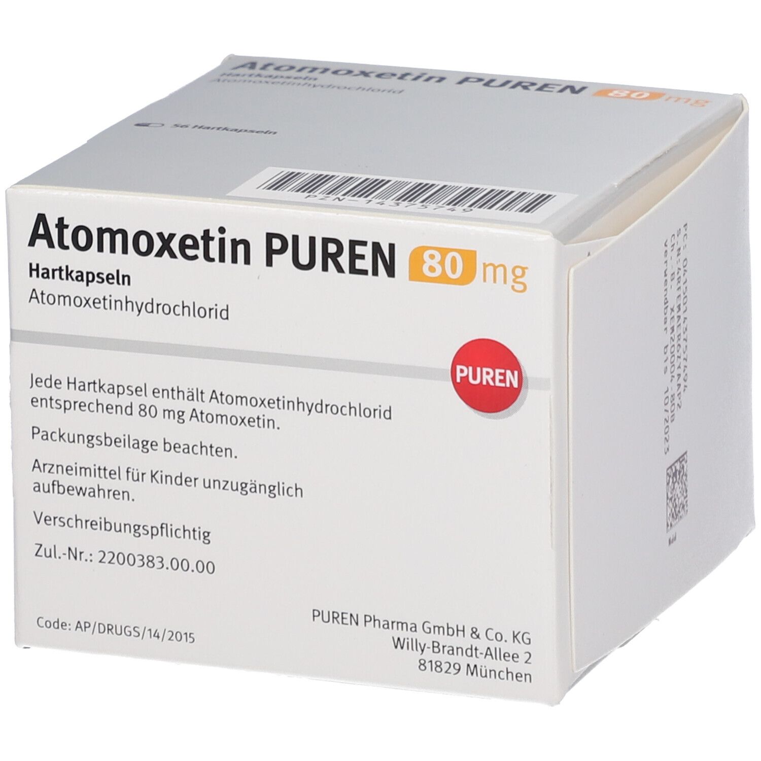 Atomoxetin PUREN 80 mg 56 St mit dem E-Rezept kaufen - Shop Apotheke