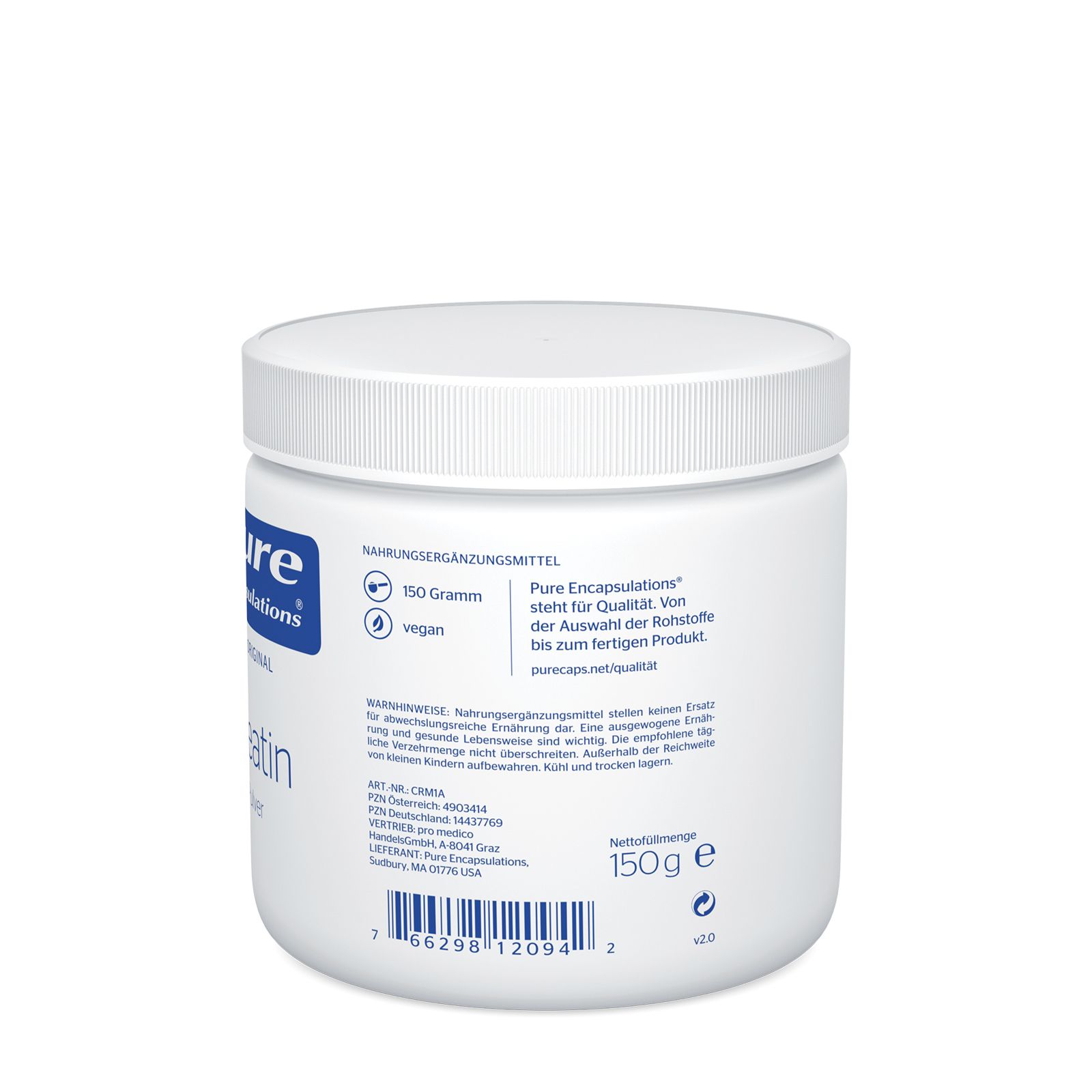 Pure Encapsulations Kreatin Pulver 150 G Shop apotheke ch