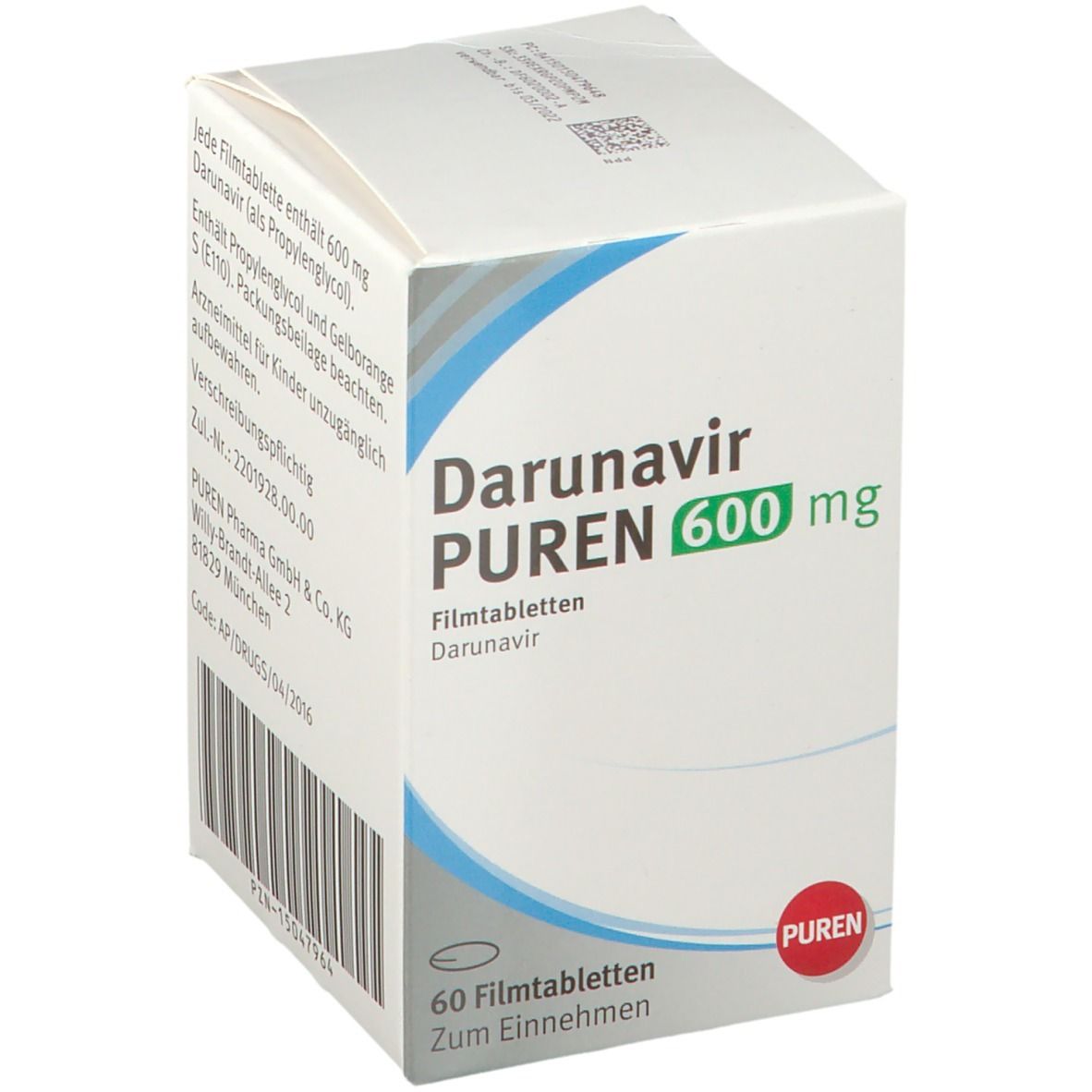 Darunavir PUREN 600 mg 60 St mit dem E-Rezept kaufen - Shop Apotheke