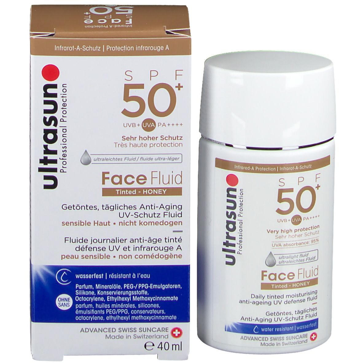 ultrasun Face Fluid Tinted Honey SPF50+ 40 ml - shop-apotheke.at
