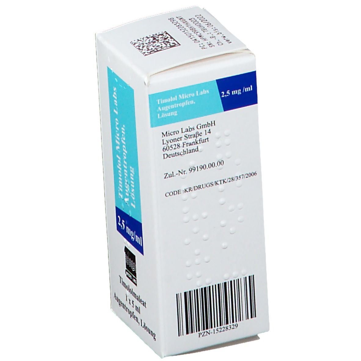 Timolol Micro Labs 2,5 mg/ml 1x5 ml mit dem E-Rezept kaufen - SHOP APOTHEKE