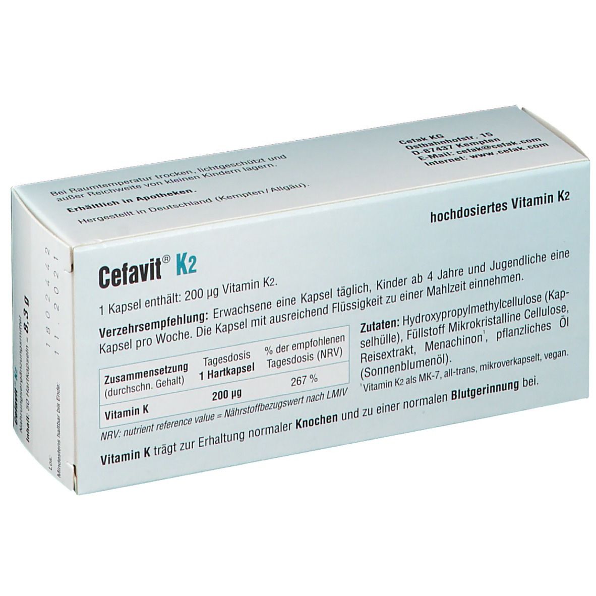 Cefavit® K2 50 St - Shop Apotheke