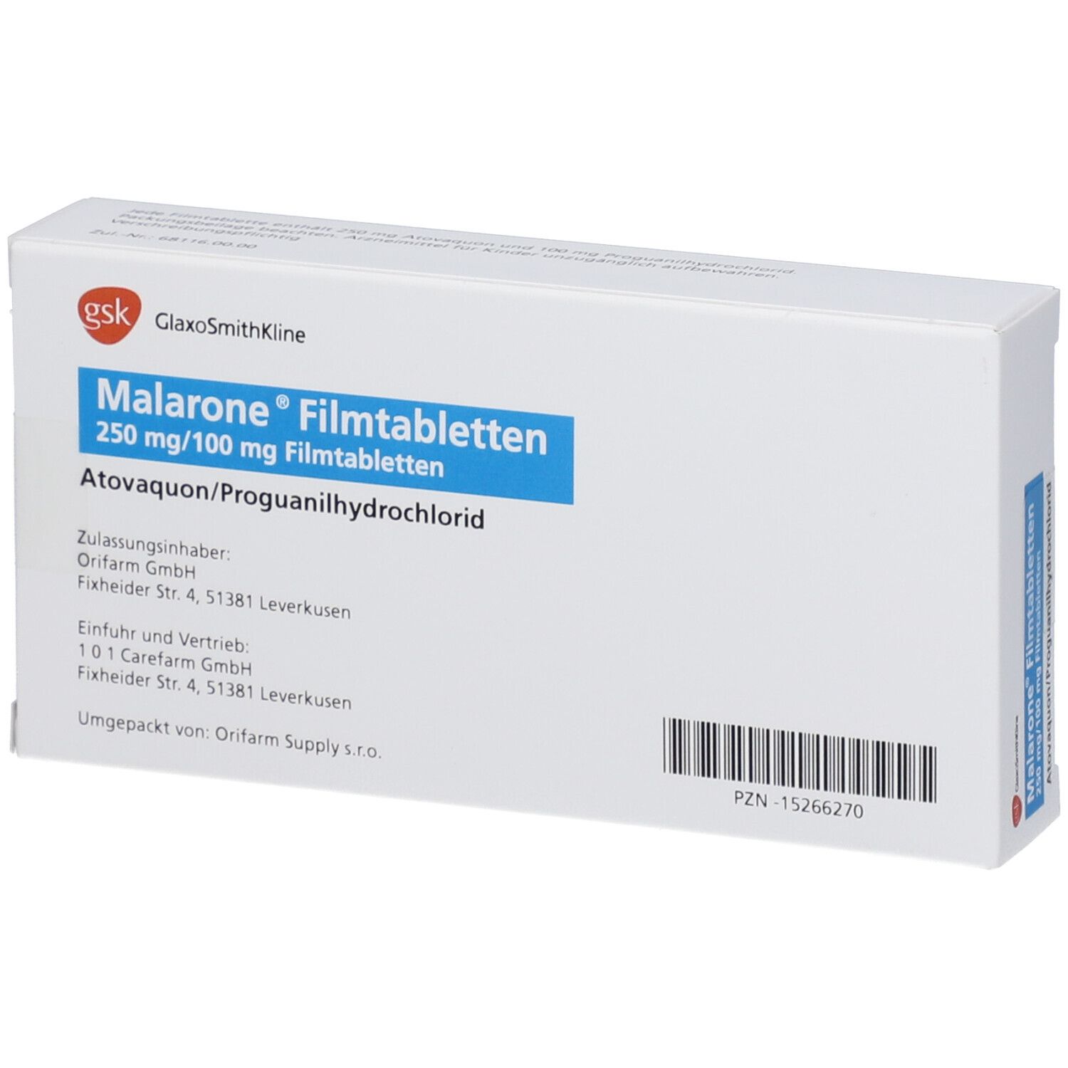 Malarone® 250 mg/100 mg 12 St mit dem E-Rezept kaufen - Shop Apotheke