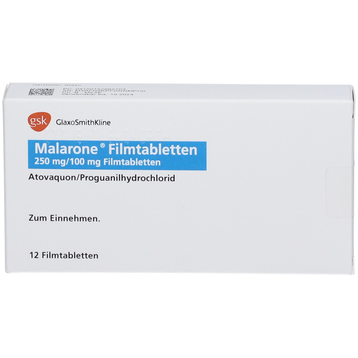 Malarone® 250 mg/100 mg 12 St mit dem E-Rezept kaufen - Shop Apotheke