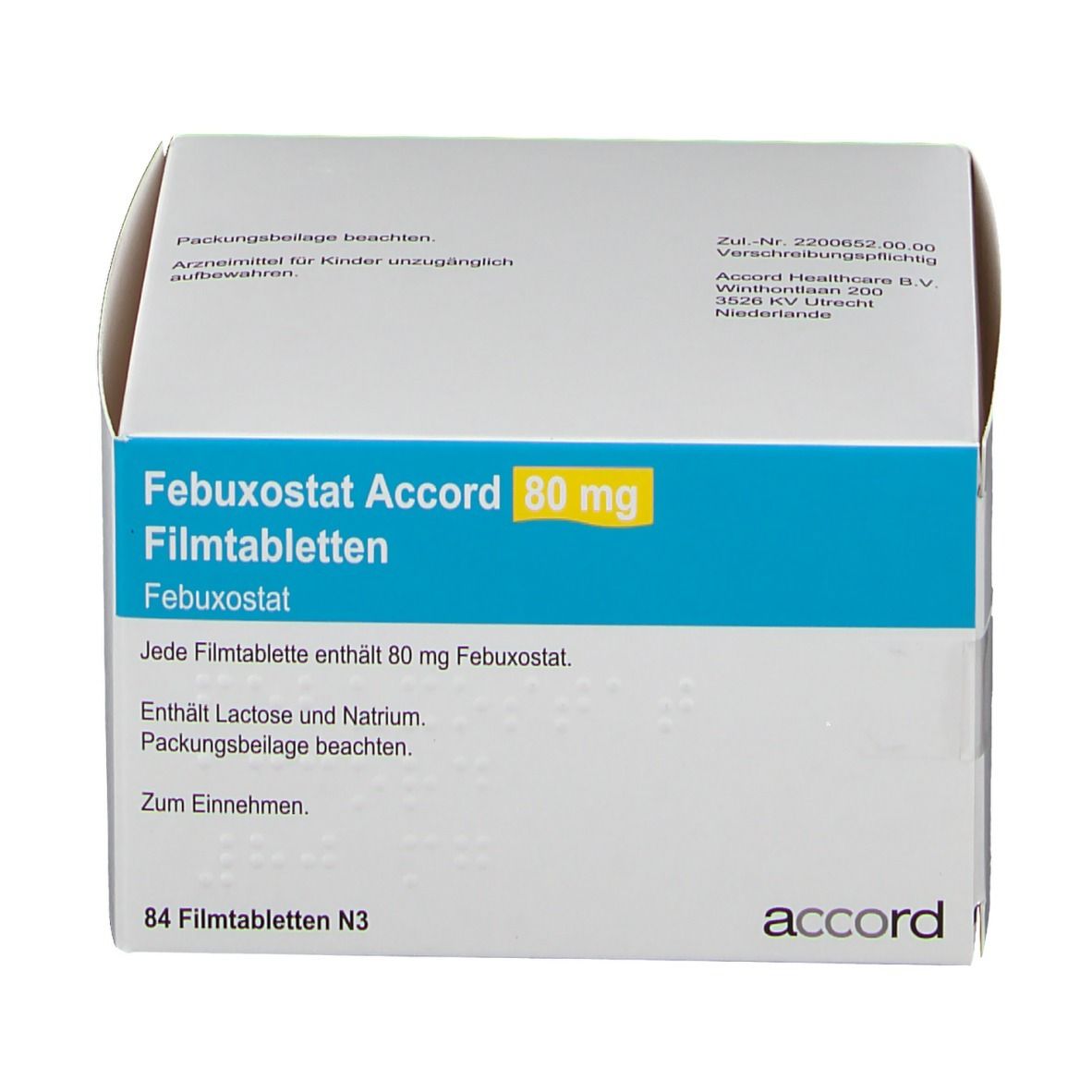 Febuxostat Accord 80 mg 84 St mit dem E-Rezept kaufen - Shop Apotheke