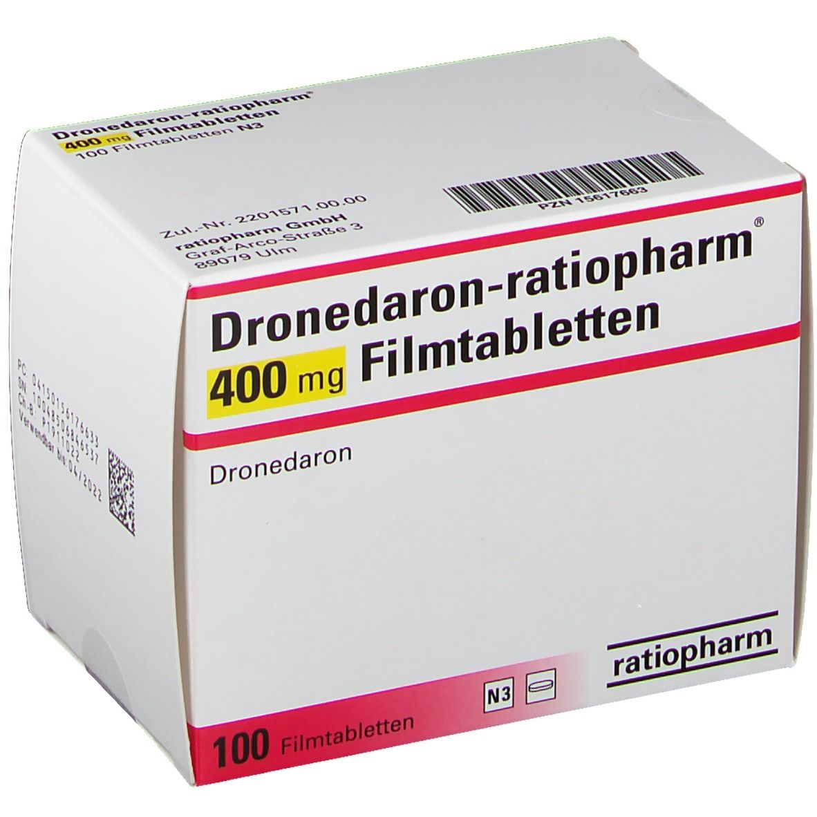 Dronedaron-ratiopharm® 400 mg 100 St - shop-apotheke.com