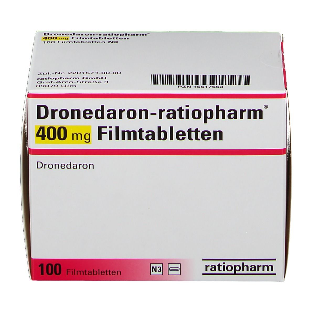 Dronedaron-ratiopharm® 400 mg 100 St - shop-apotheke.com