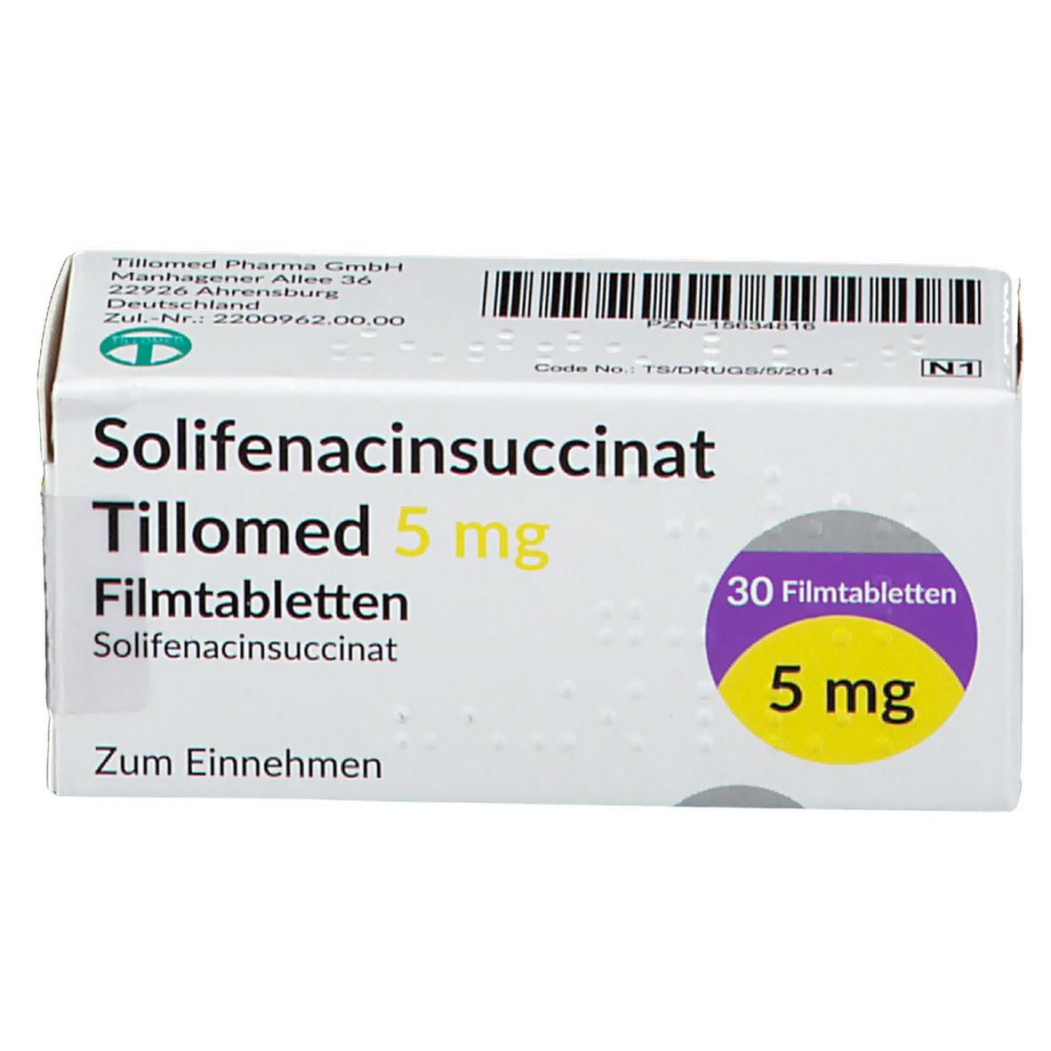 Solifenacinsuccinat Tillomed 5 mg 30 St mit dem E-Rezept kaufen - Shop ...