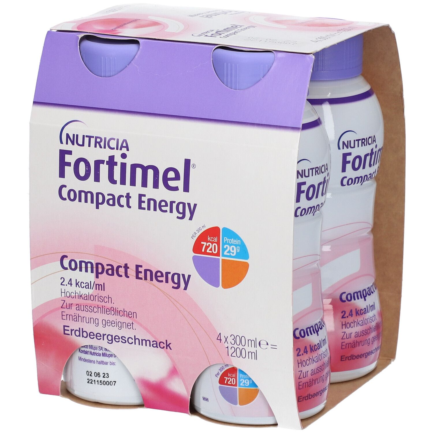 Fortimel Compact Energy Trinknahrung Erdbeere 4x300 ml - shop-apotheke.com