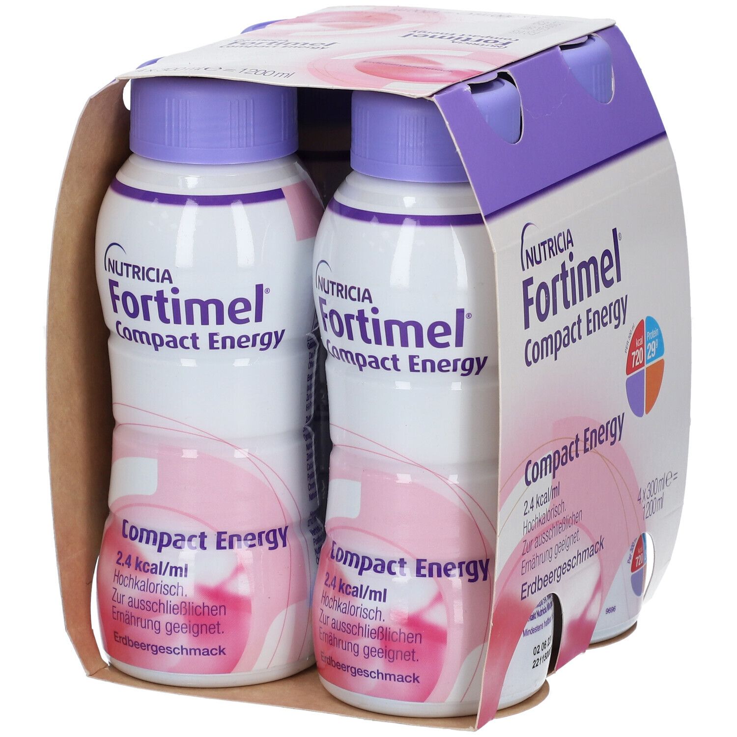 Fortimel Compact Energy Trinknahrung Erdbeere 4x300 ml - shop-apotheke.com