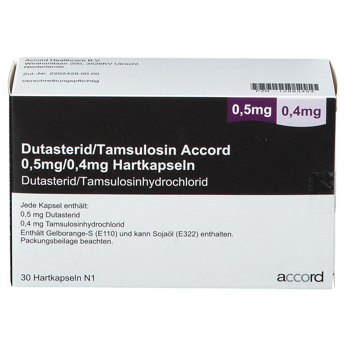Dutasterid/Tamsulosin Accord 0,5 mg/0,4 mg 30 St mit dem E-Rezept ...
