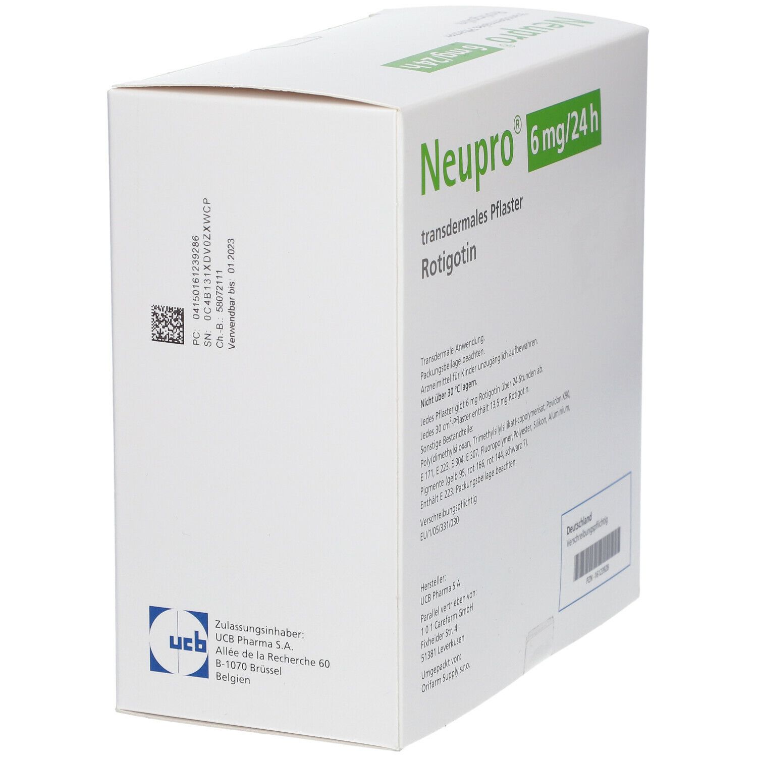 Neupro® 6Mg/24HTransdPfl 84 St mit dem E-Rezept kaufen - Shop Apotheke