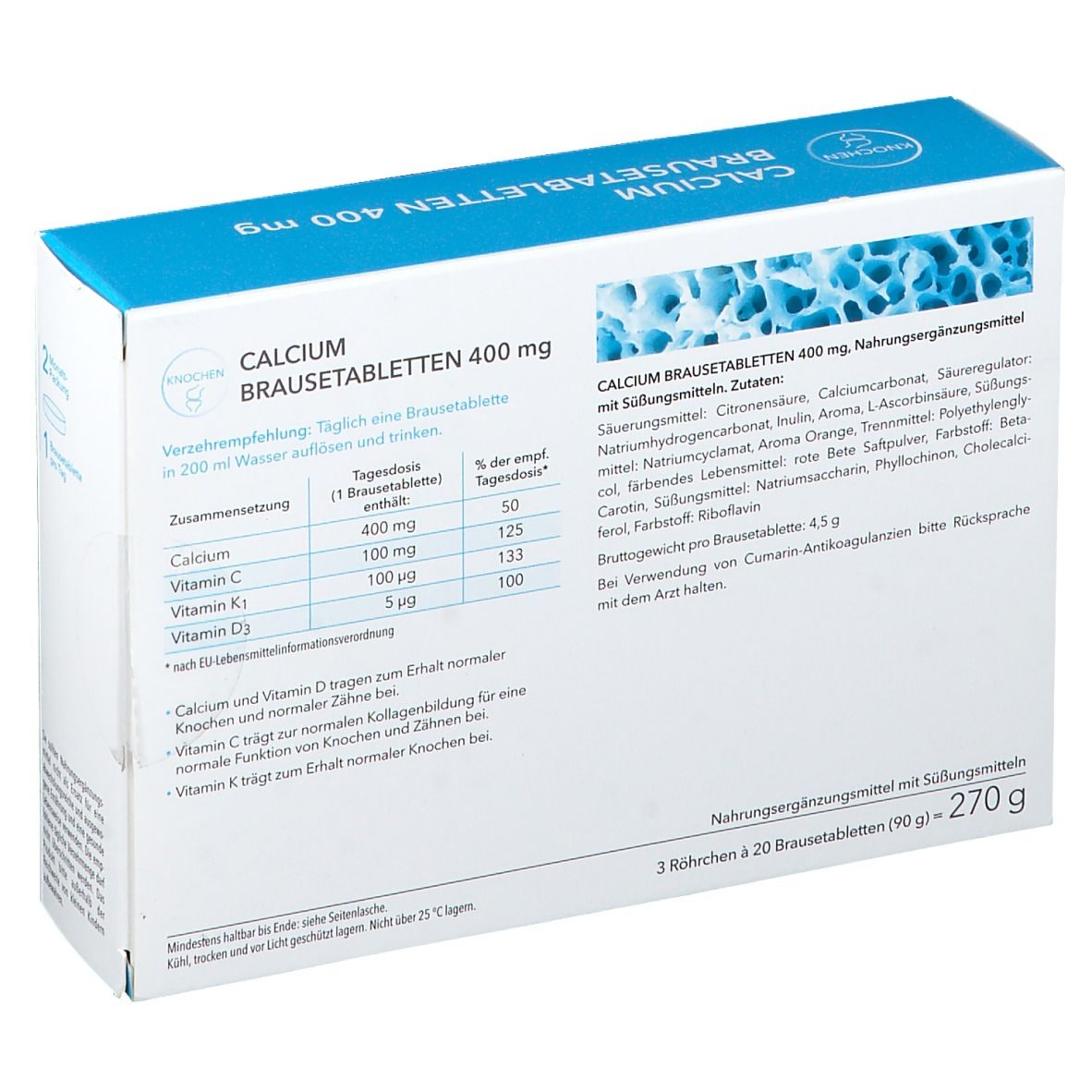 Calcium, Plus Vitamin D Brausetabletten 60 St - shop-apotheke.com