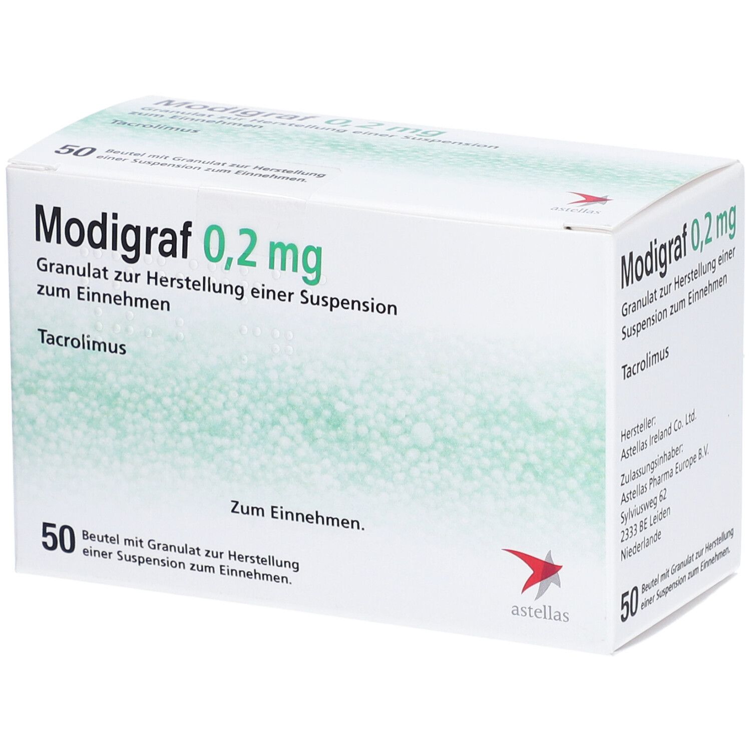 MODIGRAF 0,2 mg Granulat z.Herstell.e.Susp.z.Einn. 50 St mit dem E ...