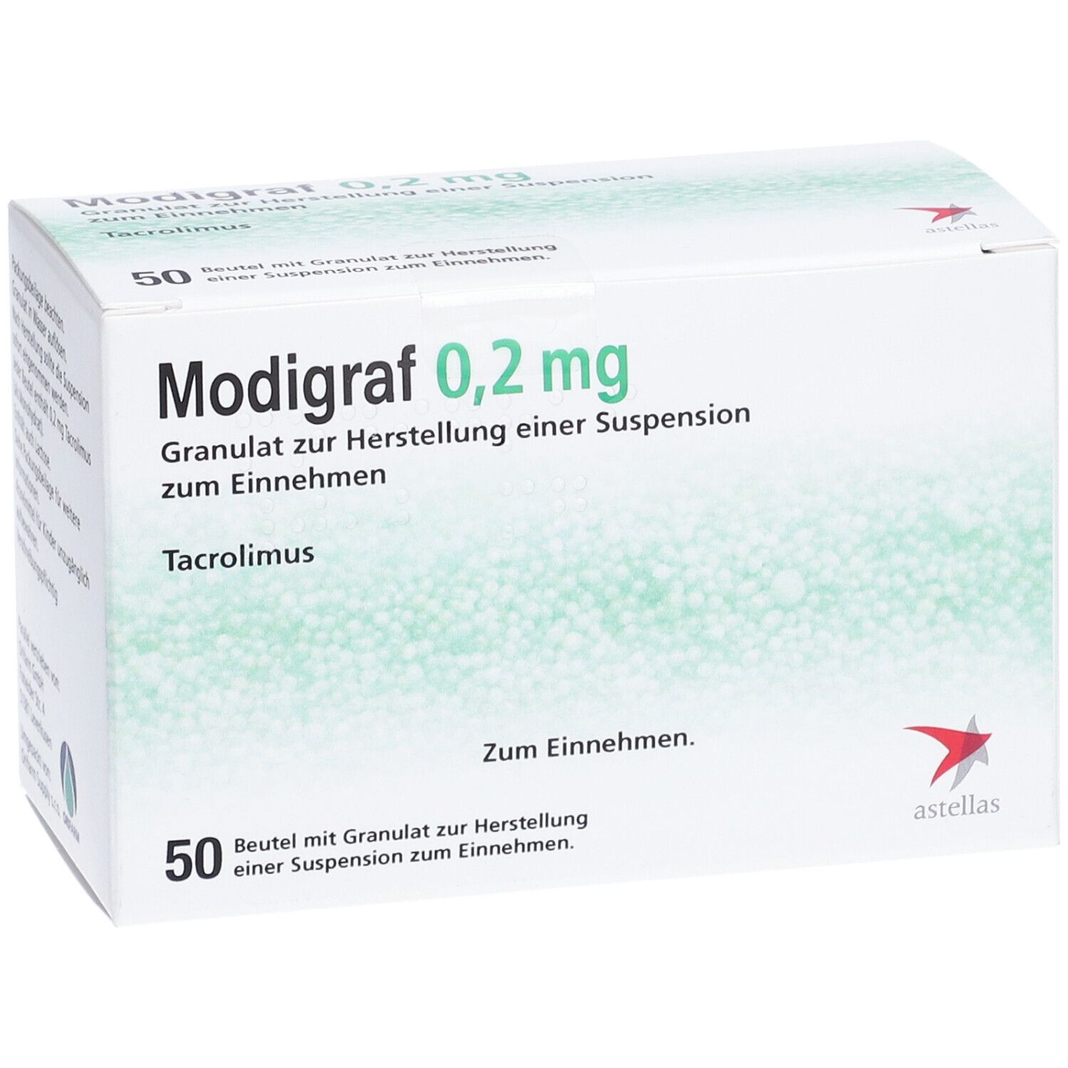 MODIGRAF 0,2 mg Granulat z.Herstell.e.Susp.z.Einn. 50 St mit dem E ...