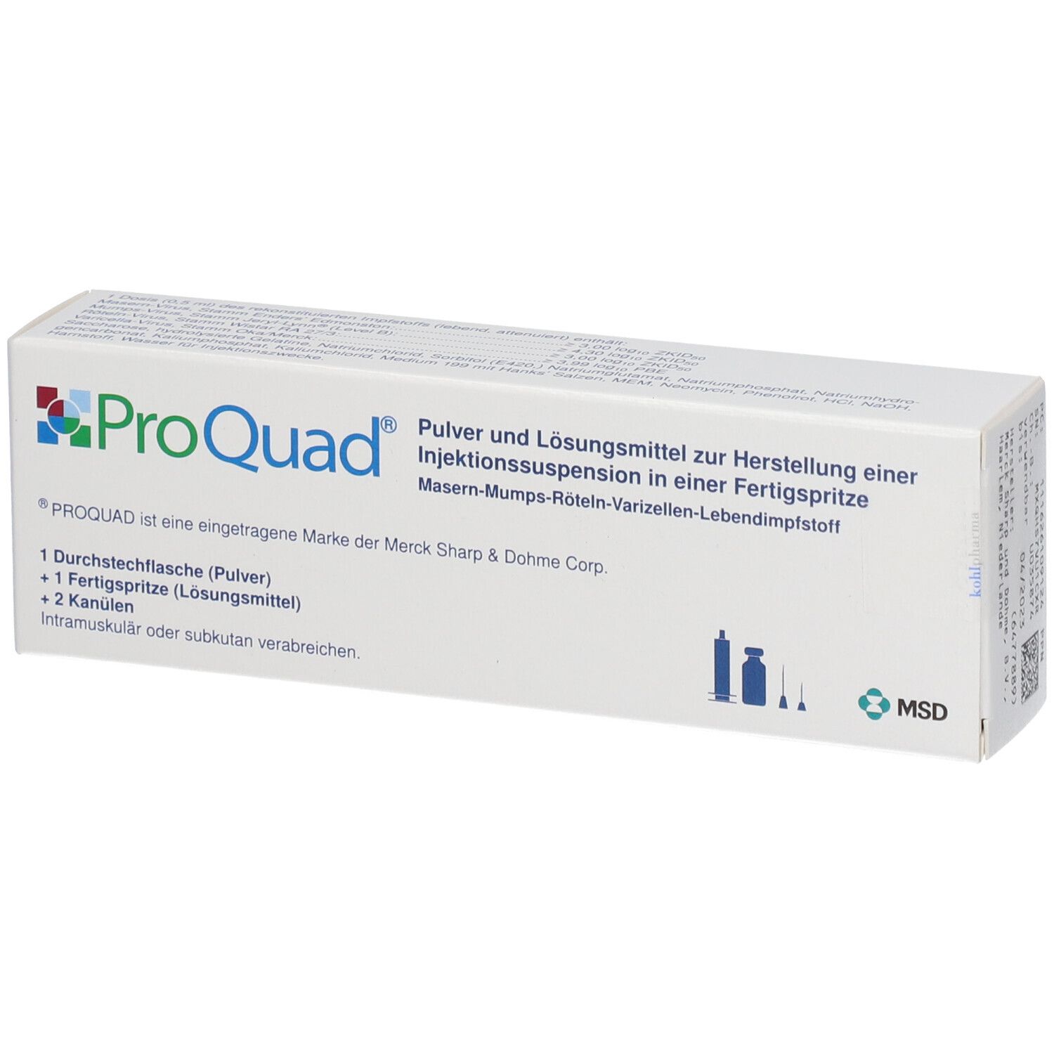 PROQUAD Plv.u.LM z.Her.e.Inj.-Susp.i.e.Fertigspr. 0,5 ml mit dem E ...