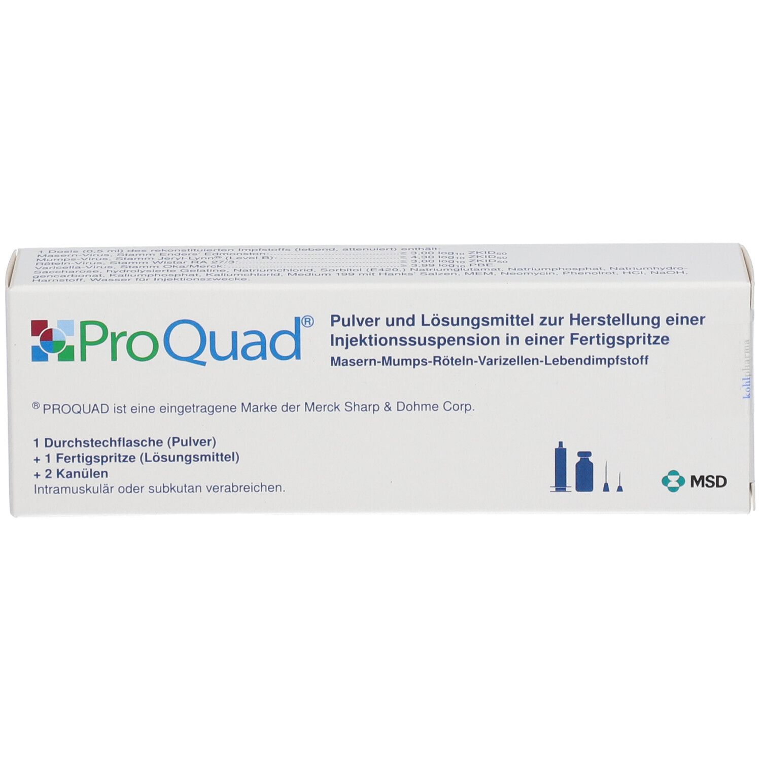 PROQUAD Plv.u.LM z.Her.e.Inj.-Susp.i.e.Fertigspr. 0,5 ml mit dem E ...