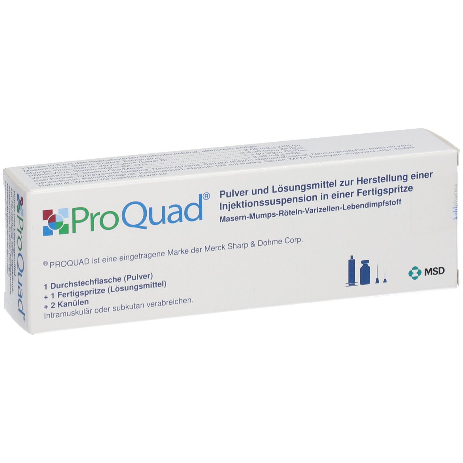 PROQUAD Plv.u.LM z.Her.e.Inj.-Susp.i.e.Fertigspr. 0,5 ml mit dem E ...