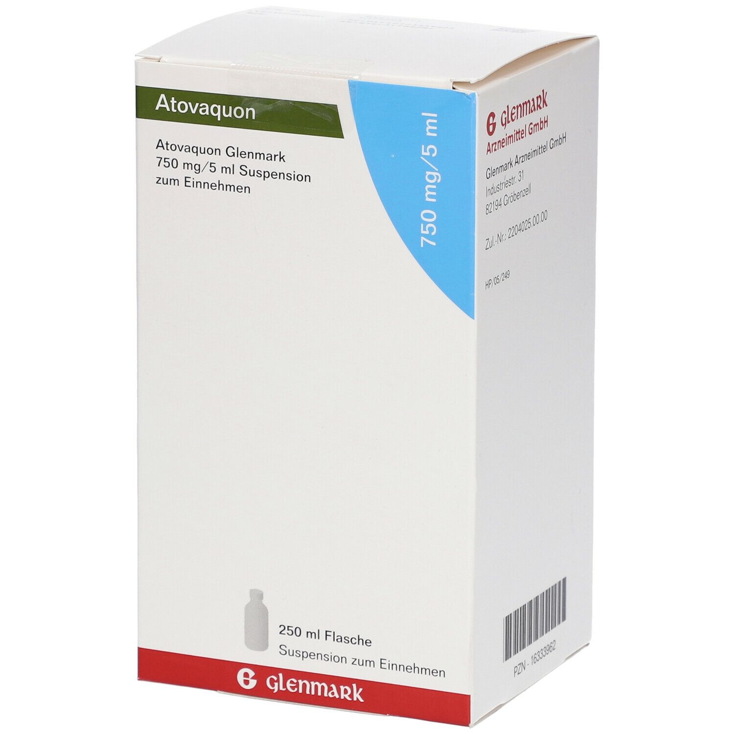 Atovaquon Glenmark 750 mg/5 ml 250 ml mit dem E-Rezept kaufen - Shop ...
