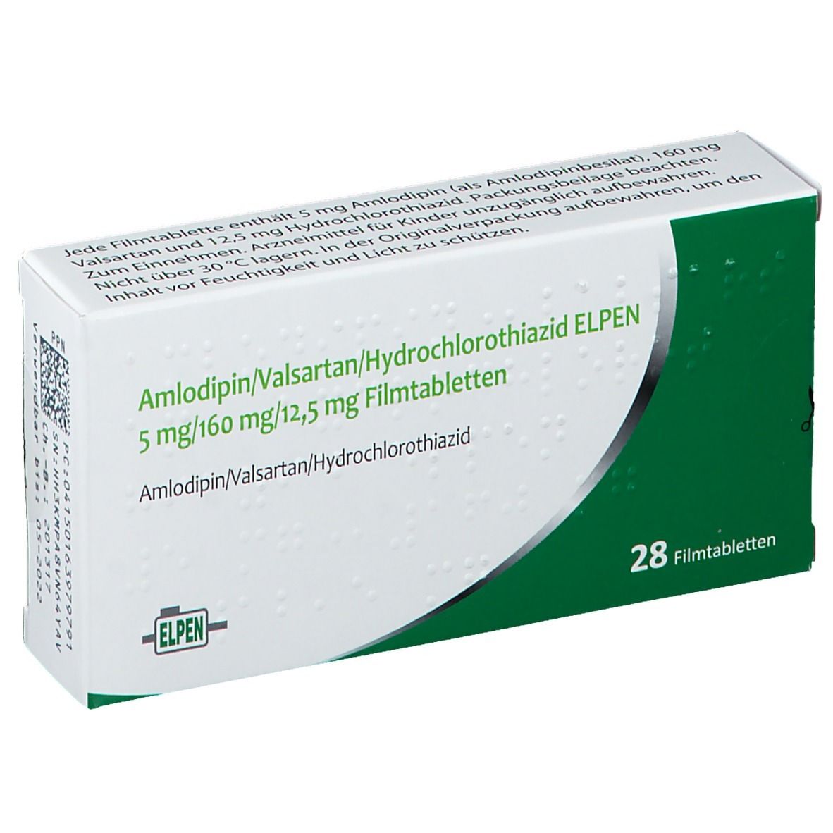 Amlodipin/Valsartan/Hydrochlorothiazid ELPEN 5 mg/160 mg/12,5 mg 28 St mit dem E-Rezept kaufen ...