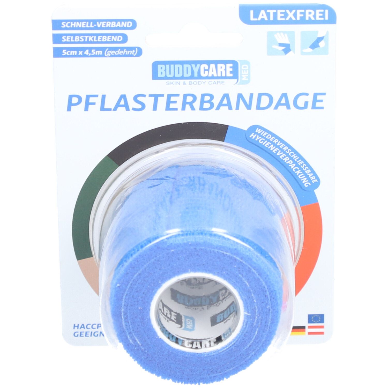 BUDDYCARE® MED Pflasterbandage BLAU 2,5cmx4,5m Latexfrei 1 St - Shop ...