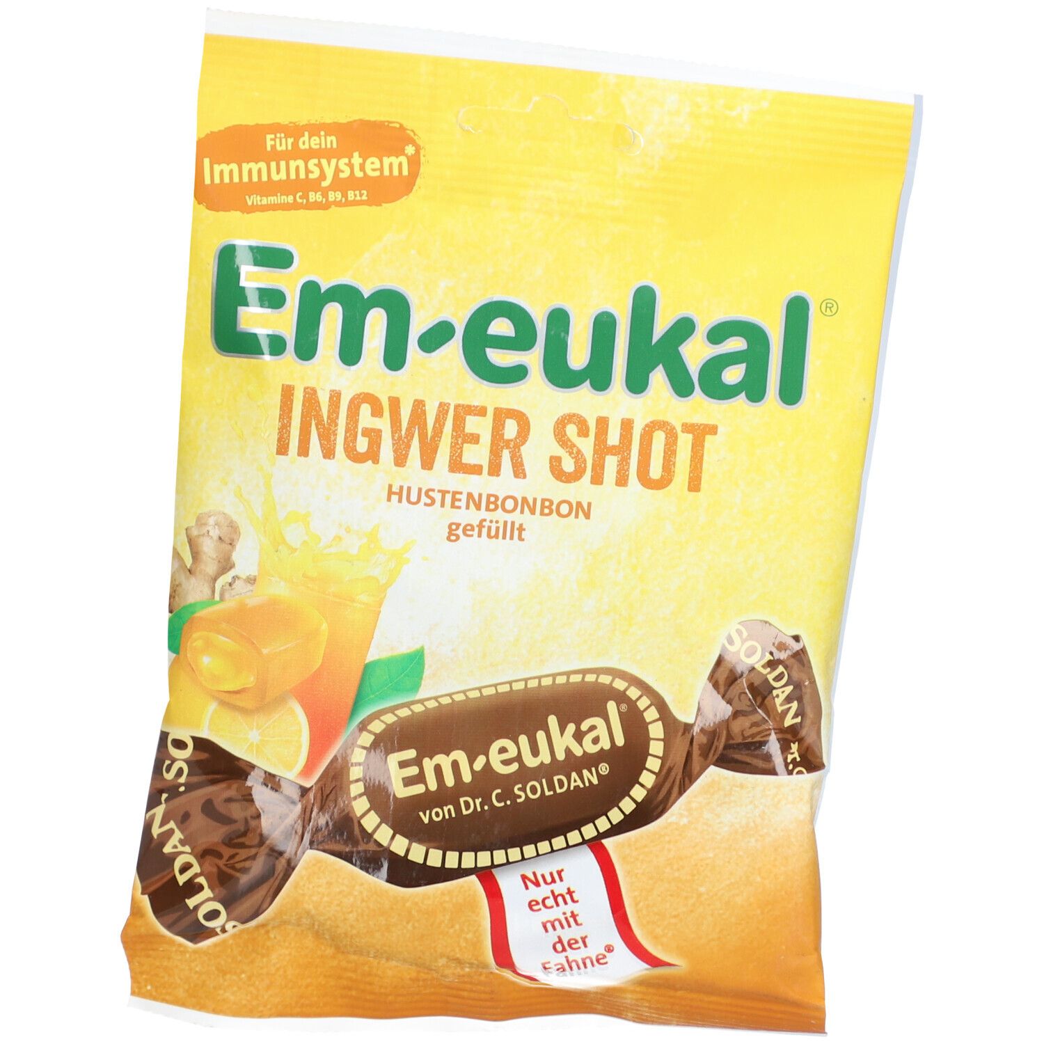 Em-eukal® Ingwer Shot Hustenbonbon gefüllt 75 g - Shop Apotheke
