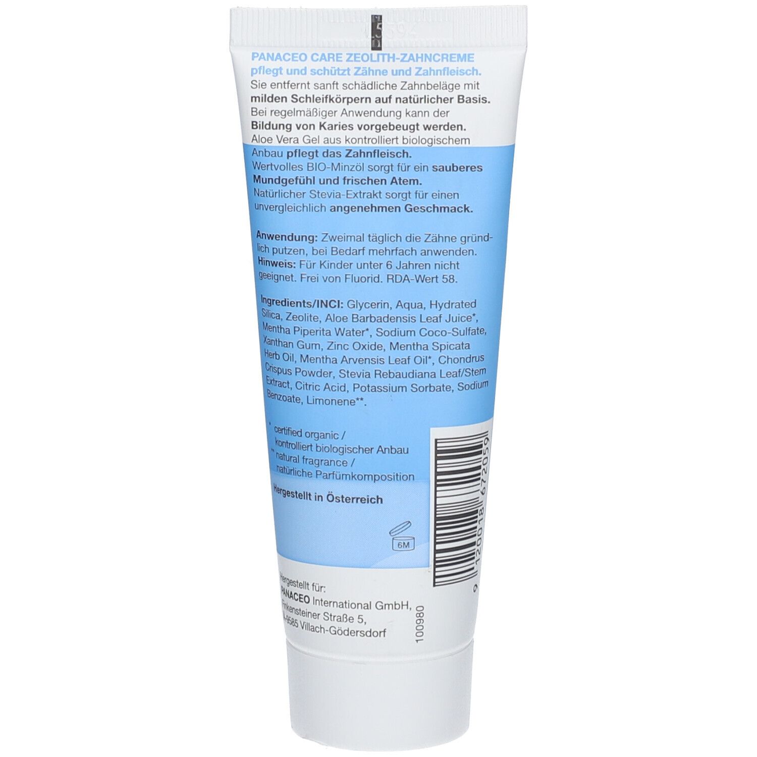 PANACEO CARE ZEOLITH-ZAHNCREME 75 ml - Shop Apotheke