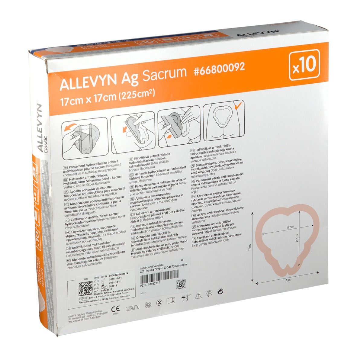 ALLEVYN Ag Sacrum 17 x 17 cm 10 St - Shop Apotheke