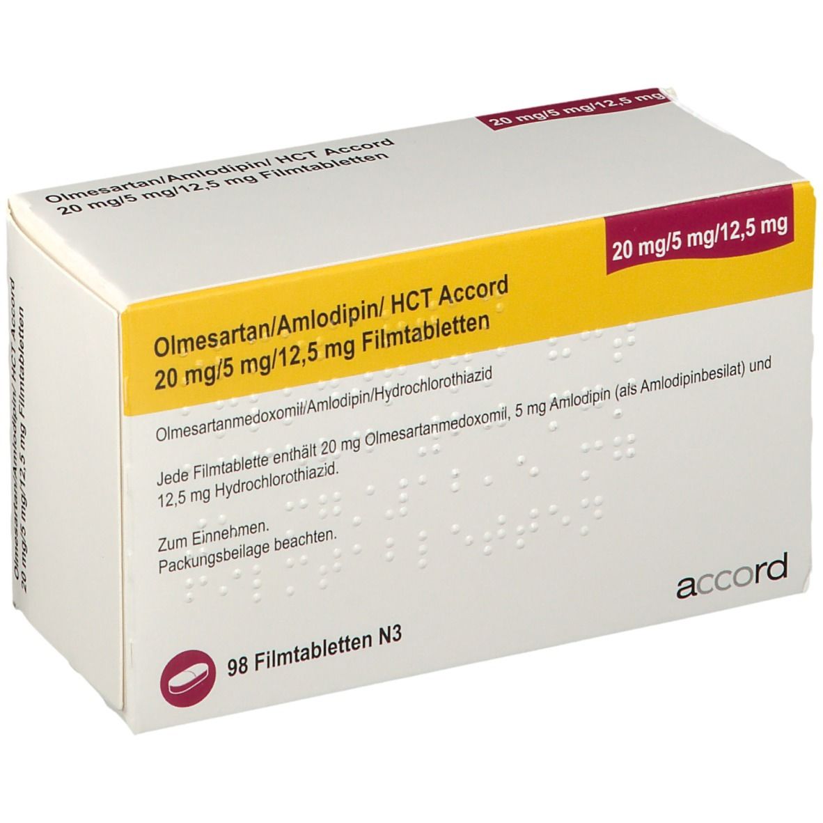 Olme/Aml Hct Acc20/5/12.5 98 St mit dem E-Rezept kaufen - Shop Apotheke