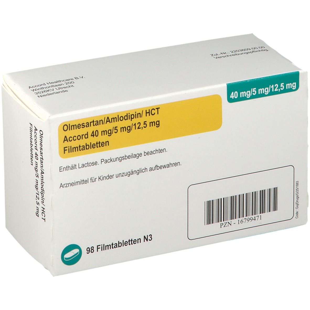 Olme/Aml Hct Acc40/5/12.5 98 St mit dem E-Rezept kaufen - Shop Apotheke