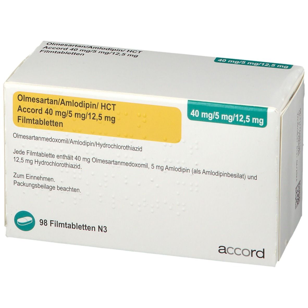Olme/Aml Hct Acc40/5/12.5 98 St mit dem E-Rezept kaufen - Shop Apotheke