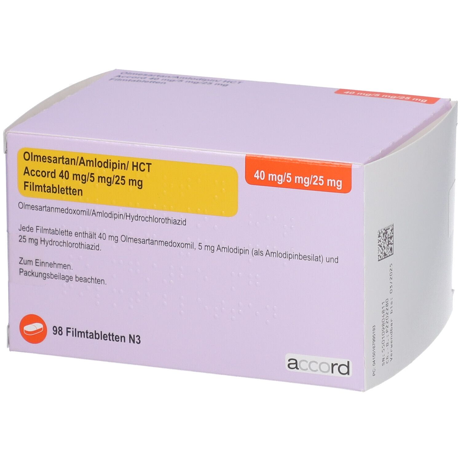 Olme/Aml Hct Acc40/5/25Mg 98 St mit dem E-Rezept kaufen - Shop Apotheke