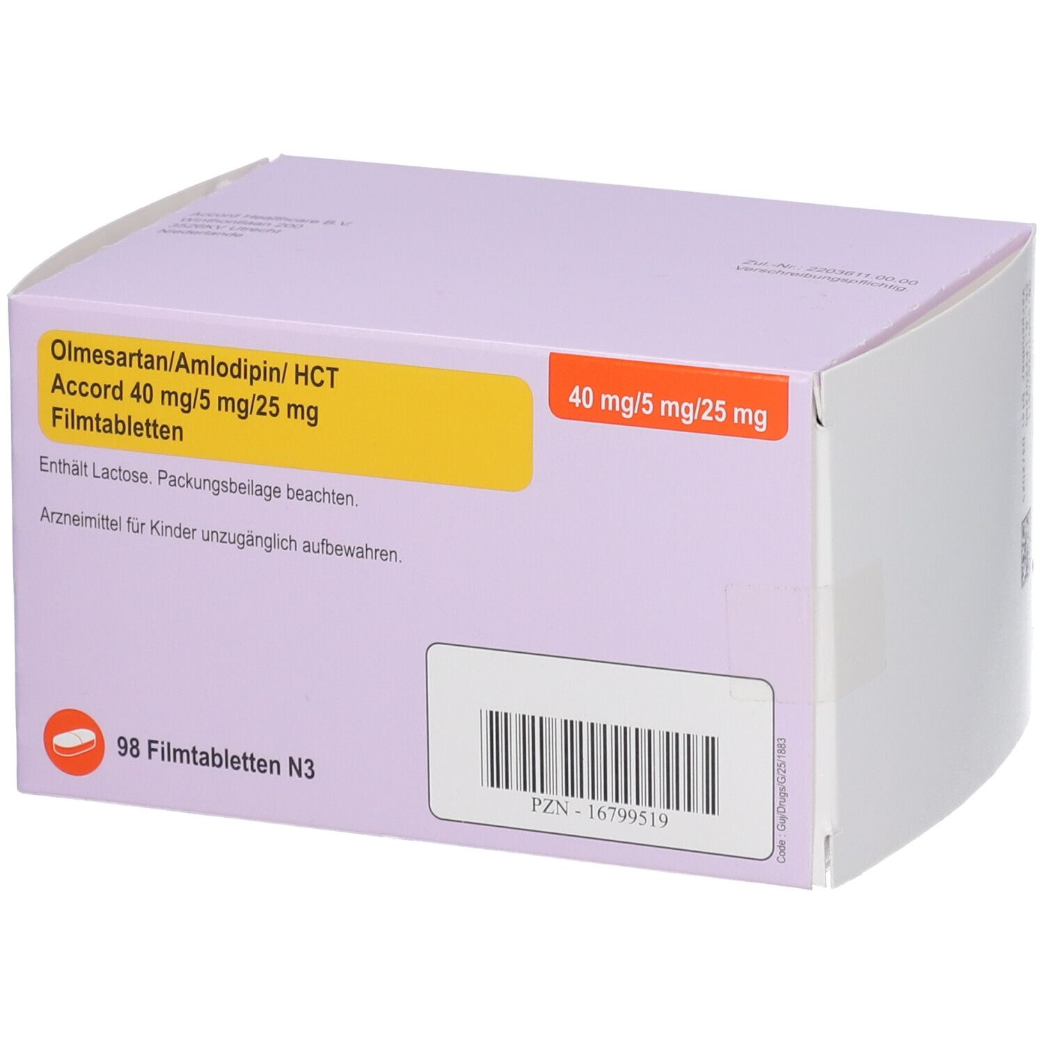 Olme/Aml Hct Acc40/5/25Mg 98 St mit dem E-Rezept kaufen - Shop Apotheke