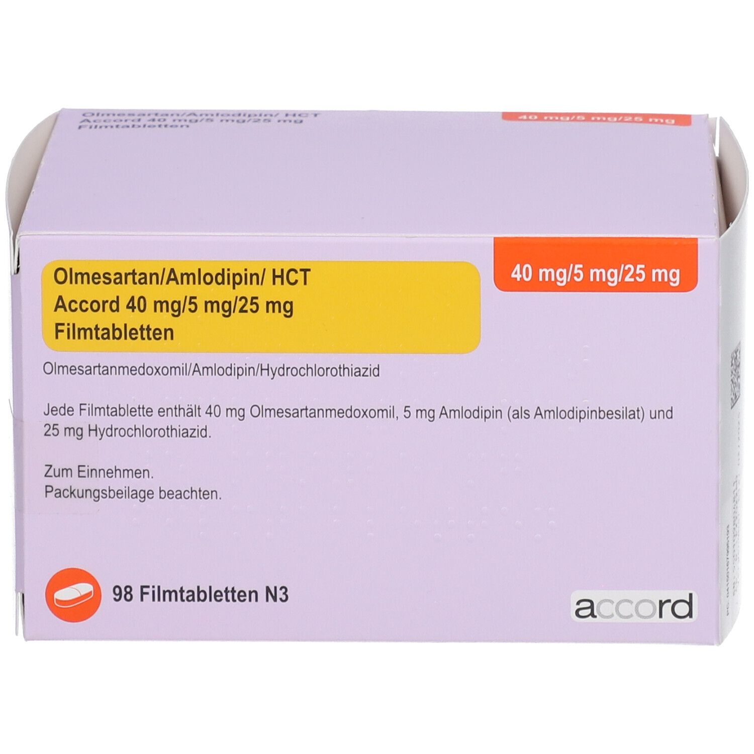 Olme/Aml Hct Acc40/5/25Mg 98 St mit dem E-Rezept kaufen - Shop Apotheke