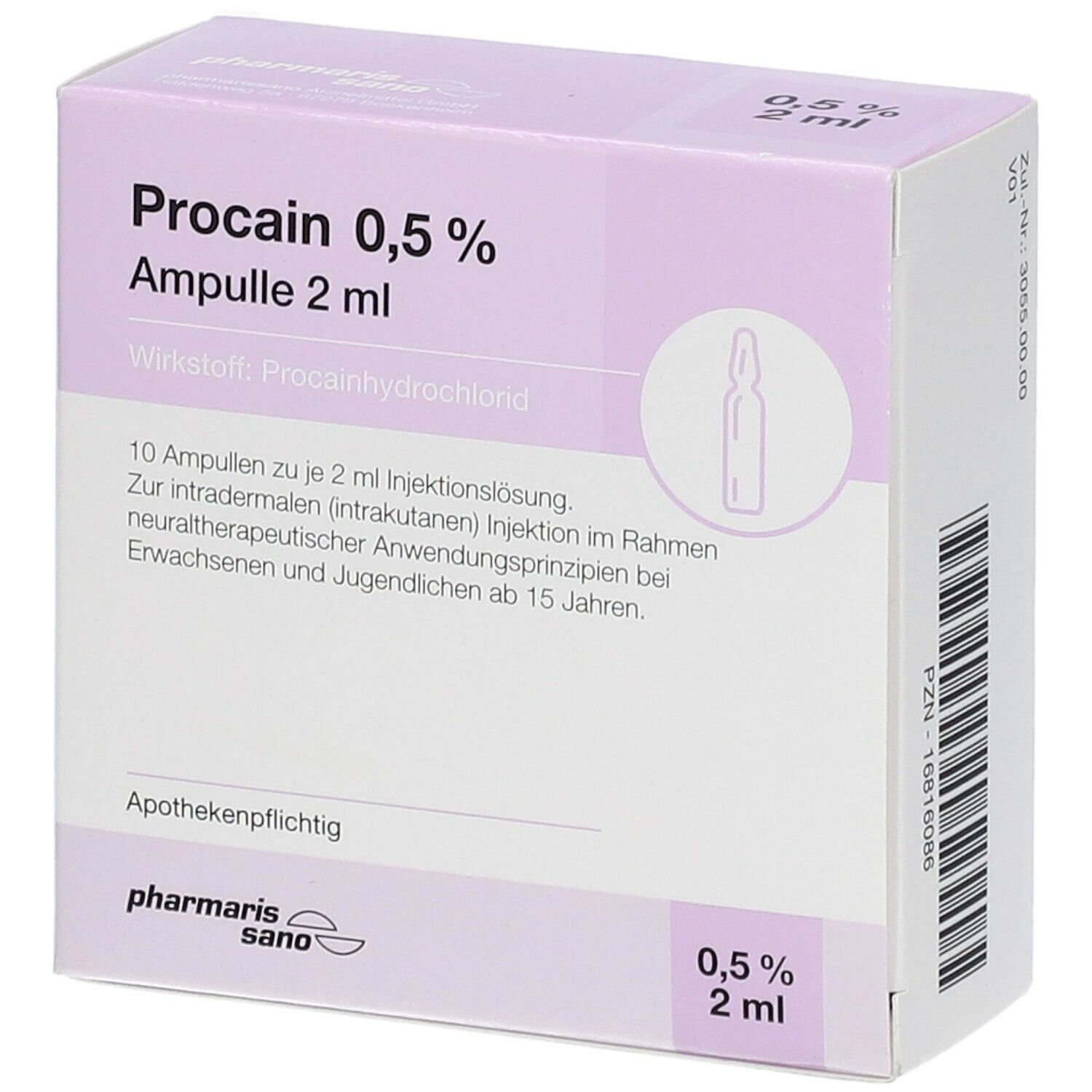 PROCAIN pharmarissano 0,5% Inj.-Lsg.Ampullen 2 ml 10x2 ml - Shop Apotheke