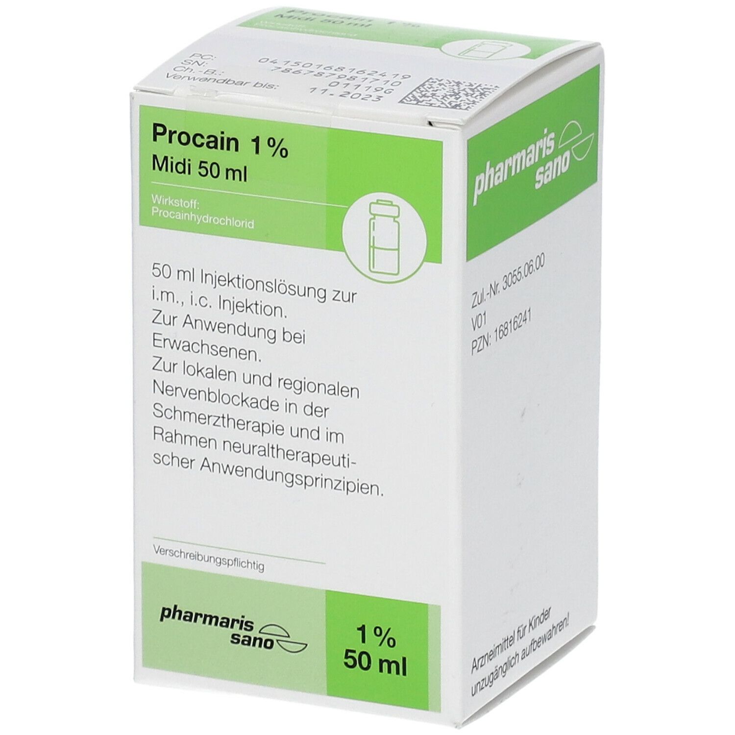 PROCAIN pharmarissano 1% Midi Inj.-Lsg.Fla.50ml 50 ml mit dem E-Rezept ...